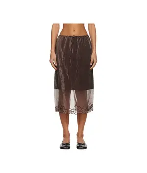 Cecilie Bahnsen Elastic Waistband Skirt With Back Slit