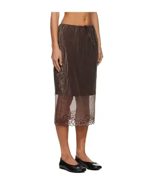 Cecilie Bahnsen Elastic Waistband Skirt With Back Slit