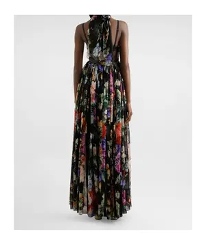 Dolce & Gabbana Floral Print Halterneck Maxi Dress