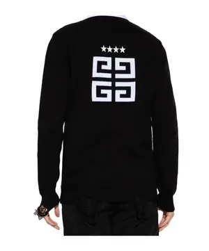 Givenchy Logo Embroidered V-neck Buttoned Cardigan - Black