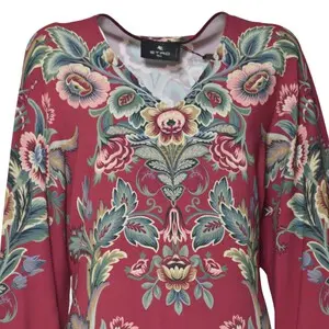 Etro Floral Printed V-neck Long Sleeve Dress
