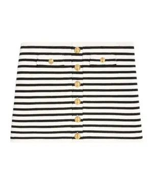 CELINE Celine Striped Button Detailed Skirt