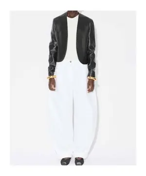 Alaïa Rounded Wide-leg Jeans - White