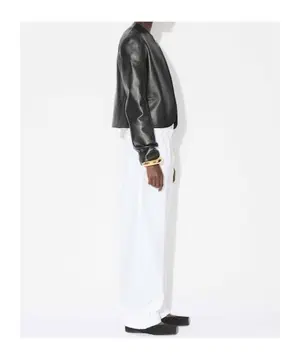 Alaïa Rounded Wide-leg Jeans - White