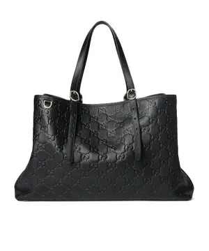 Gucci Emblem Large Tote Bag - Black
