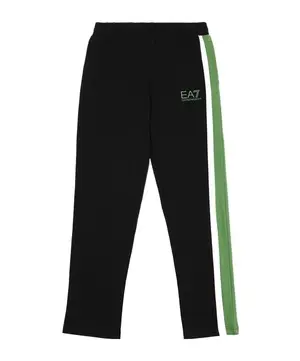 EA7 Logo Side Striped Sweatpants - Black