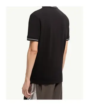Moncler Logo Patch Short-sleeved Polo Shirt - Black