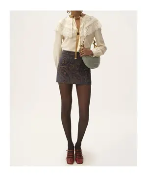 Chloé Lace-trim Collar Gathered Blouse