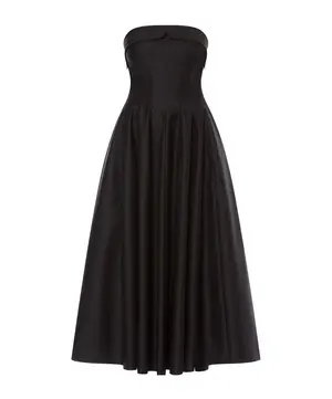 Alberta Ferretti Sleeveless Tube Top Dress With Pleated Details
