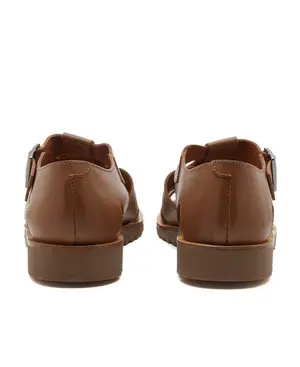 Paraboot Leather Sandals With Buckle Detail - Brown