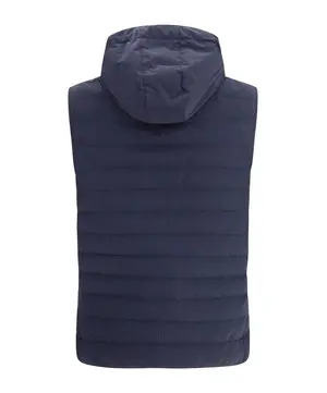 Brunello Cucinelli Quilted Hooded Gilet - Black