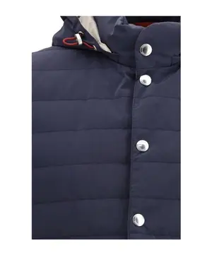 Brunello Cucinelli Quilted Hooded Gilet - Black