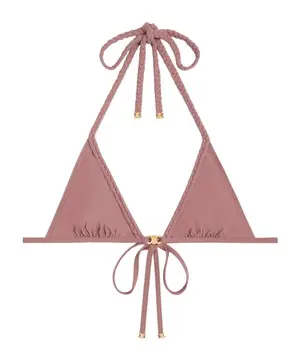 Celine Triomphe Triangle Top In Matte Jersey - Rose Pink