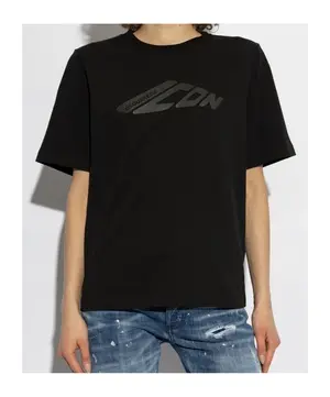 Dsquared2 Logo Printed Crewneck T-shirt - Black