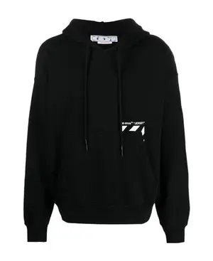 Off-White Logo Printed Drawstring Hoodie