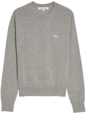 Maison Kitsuné Baby Fox Patch Crewneck Jumper - Gray
