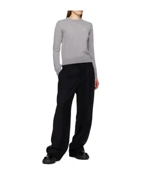 Maison Kitsuné Baby Fox Patch Crewneck Jumper - Gray