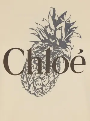 Chloé Logo And Pineapple Print Crewneck T-shirt - Tender Peach