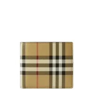 Burberry Check Printed Bi-fold Wallet - Green