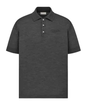 Dior Short-sleeved Wool Polo Shirt - Grey