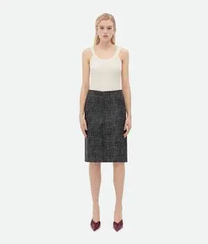 Bottega Veneta Printed Leather Midi Skirt