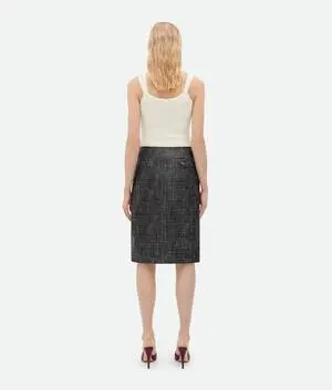 Bottega Veneta Printed Leather Midi Skirt