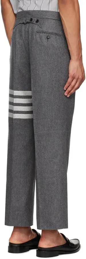 Thom Browne 4-bar Stripe Detailed Flannel Trousers