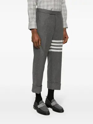 Thom Browne 4-bar Stripe Detailed Flannel Trousers