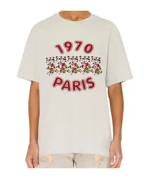 Kenzo Wild Tiger Embroidered Cotton T-shirt - Light Gray
