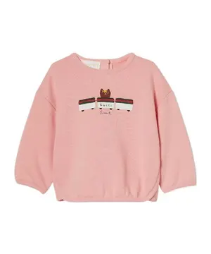 Gucci Cotton Sweatshirt With Train And Bear Print