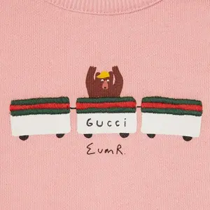 Gucci Cotton Sweatshirt With Train And Bear Print