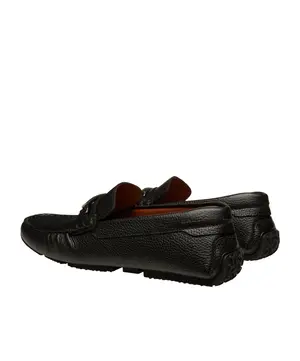 Bally Pilot Driver Loafers In Grained Leather - Black