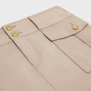 Celine Diagonal Wool Military Trapeze Skirt