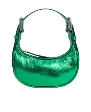 By Far Metallic Zipped Shoulder Bag - Green