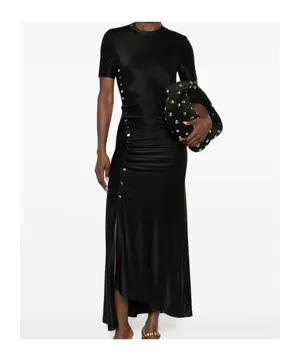 Rabanne Button Detailed Pleated Maxi Dress