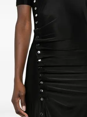 Rabanne Button Detailed Pleated Maxi Dress