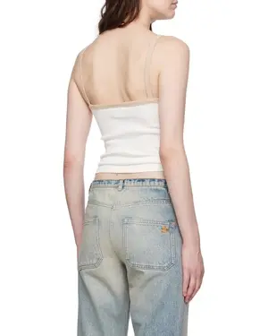 COURREGES V-neck Logo Tank Top