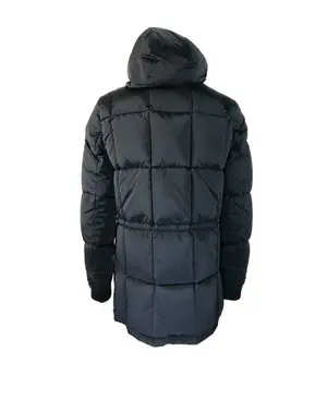 Emporio Armani Quilted Down Jacket With Logo - Black