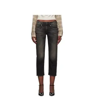 R13 Distressed Straight-leg Jeans