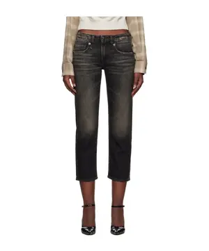 R13 Distressed Straight-leg Jeans - Black