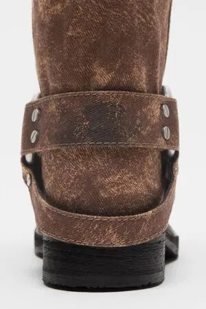Acne Studios Denim Buckle Boots