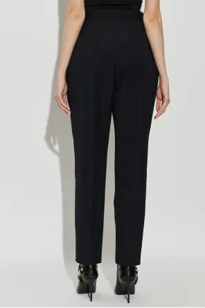 Balmain High Waisted Pleat Detailed Tailored Trousers