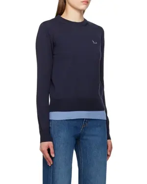 Maison Kitsuné Baby Fox Patch Crew Neck Jumper - Black