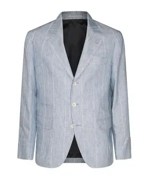 Brunello Cucinelli Single Breasted Striped Blazer