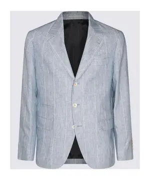 Brunello Cucinelli Single Breasted Striped Blazer