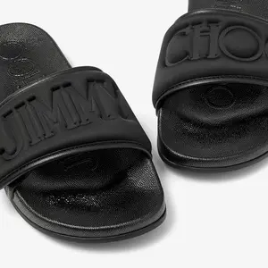 JIMMY CHOO Open-toe Slides With Adjustable Strap - Black