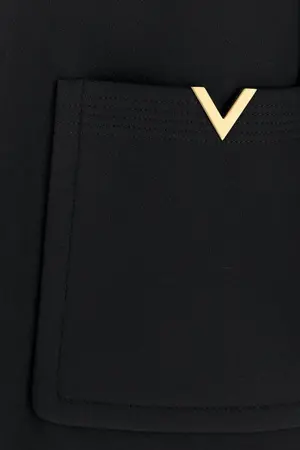 Valentino Garavani Logo Plaque Button-up Coat