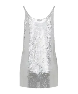 Rabanne Embellished Sleeveless Top - Silver