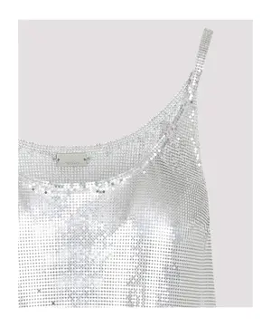 Rabanne Embellished Sleeveless Top - Silver