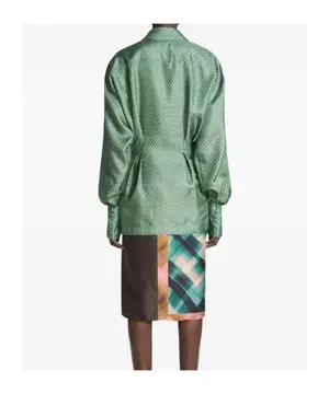 Dries Van Noten Geometric Print Draped Blouse